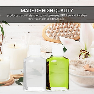 60pcs 2oz Clear Empty Travel PET Plastic Bottles with Flip Top Caps,Refillable Top Bottles, No BPA/No Parabens