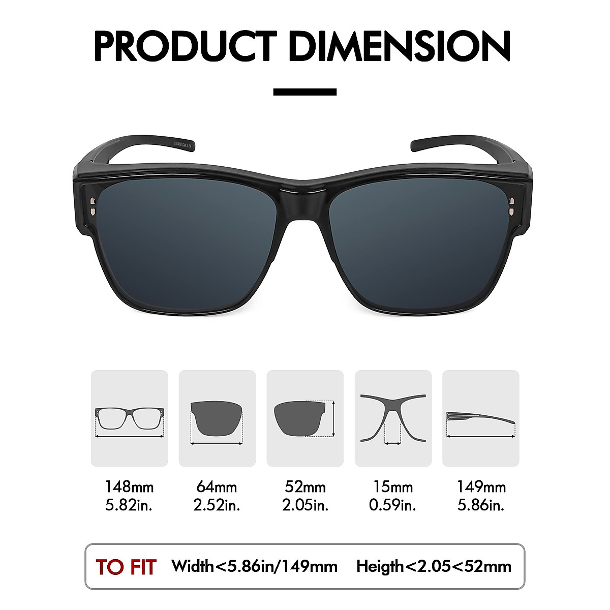 Myiaur Fit Over Sunglasses for Women Men, Trendy Large Polarized UV400 Protection Wear Over Glasses for Driving Outdoors