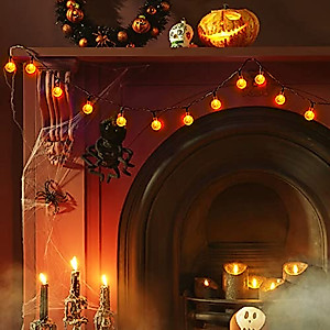 Solar Christmas String Lights Outdoor Waterproof, 2 Pack 60 LED 36.5 FT Each, Crystal Globe Lights with 8 Lighting Modes, Solar Powered Patio Lights for Garden Yard Porch Wedding Party Decor (Orange)