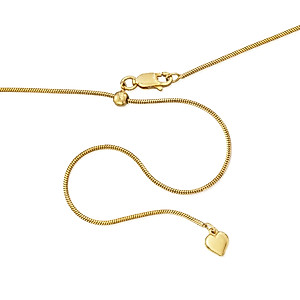 Ross-Simons Italian 1mm 18kt Gold Over Sterling Adjustable Snake-Chain Necklace