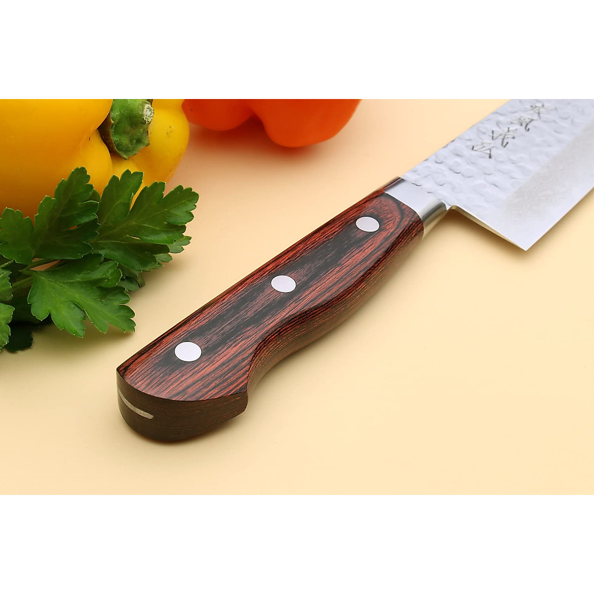 Yoshihiro VG10 16 Layer Hammered Damascus Gyuto Japanese Chefs Knife (9.5" (240mm))