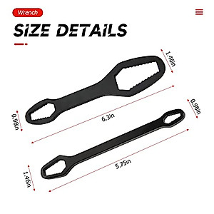 BELOMI Car Double-Ended Wrench, 8mm-22mm/3mm-17mm Self-Tightening Adjustable Ratchet Wrench, Chrome Vanadium Steel Multifunctional Torx Wrench, Universal Torx Spanner for Nuts and Bolts Repair