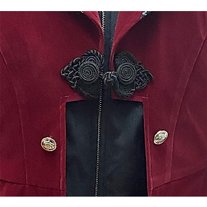 Crubelon Men Steampunk Vintage Jacket Gothic Victorian Frock Coat Uniform (Small, Black)