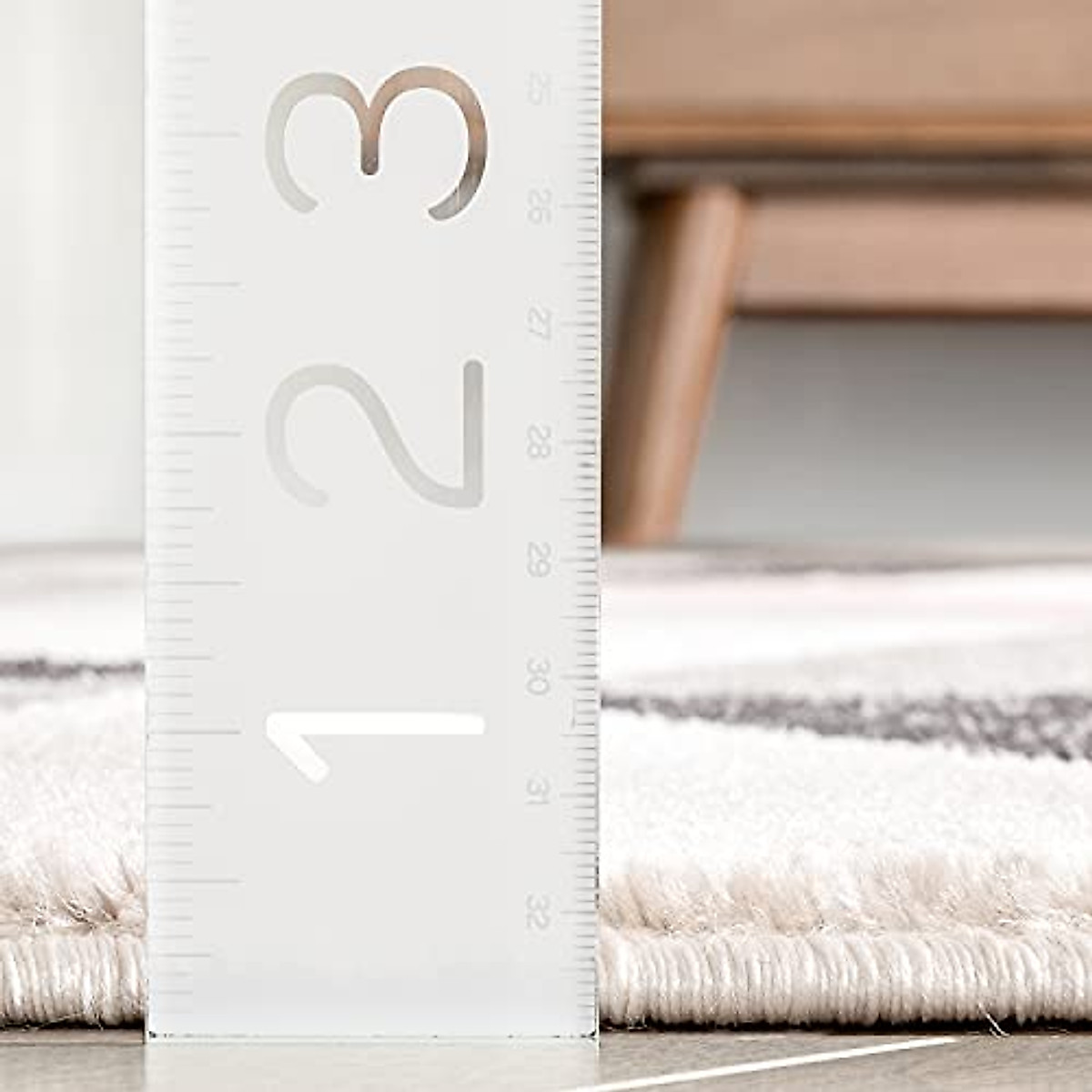 Well Woven Mandy Blush Pink Modern Geometric Zigzag Stripes Pattern Area Rug 5x7 (5'3" x 7'3")