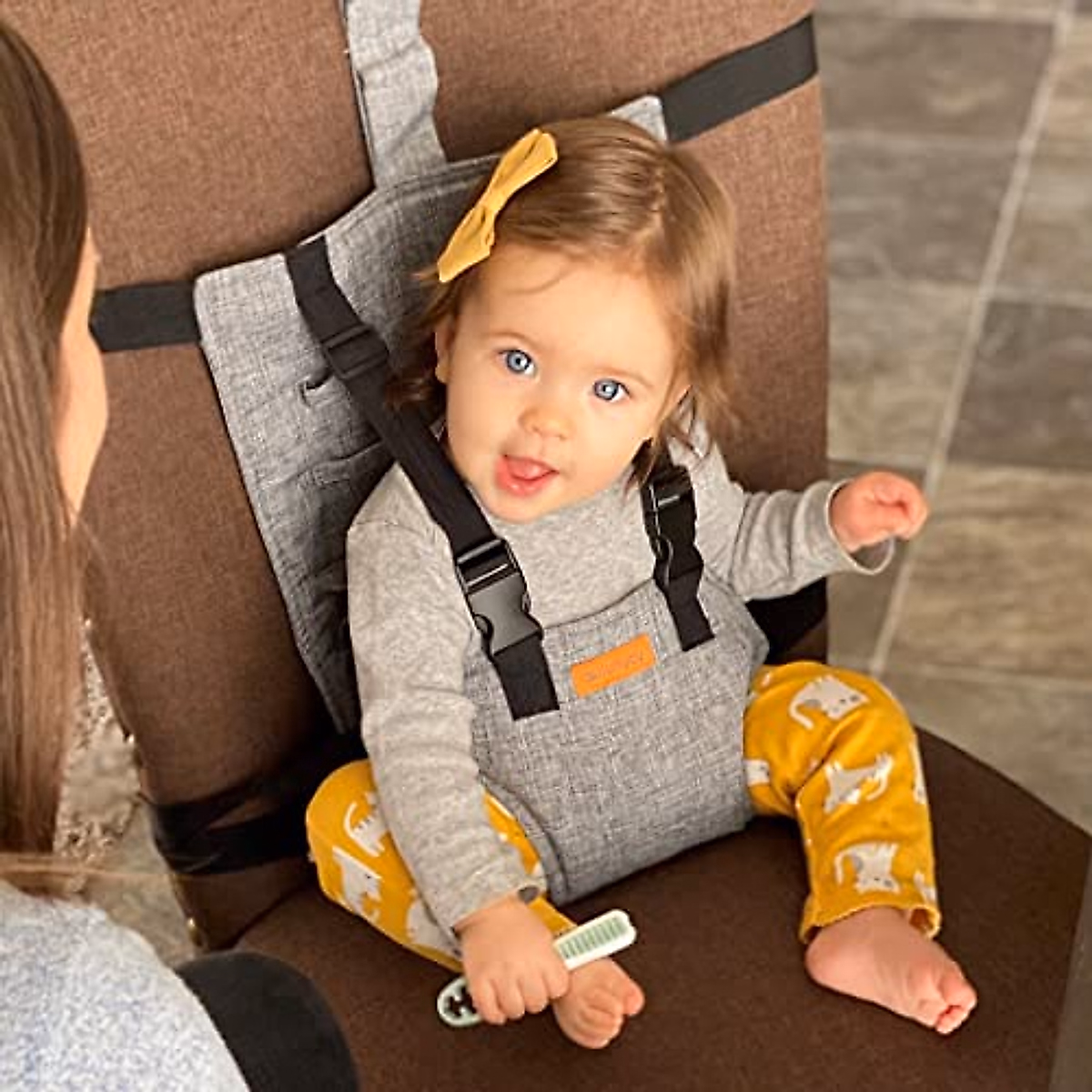 liuliuby Harness Seat - Fabric Baby Portable High Chair Seat Sack with Safety Harness – Parent Pouch Must Haves Baby Travel Essential