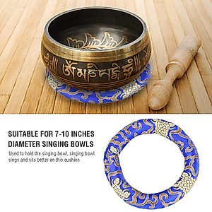 Singing Bowl Cushion, Singing Bowl Pillow Singing Bowl Ring Pillow Silk Singing Bowl Cushion Round Meditation Cushion Singing Bowl Parts (Blue) Singing Bowl Cushion Pillow Only Singing Bowl Pillow