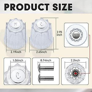 Shower Knob Replacement, Handle Replacement Compatible with Price Pfister Contessa and Windsor Tub and Shower Faucets,Hot and Cold Sink Faucet Knobs Handle Replacement Parts,Clear Acrylic