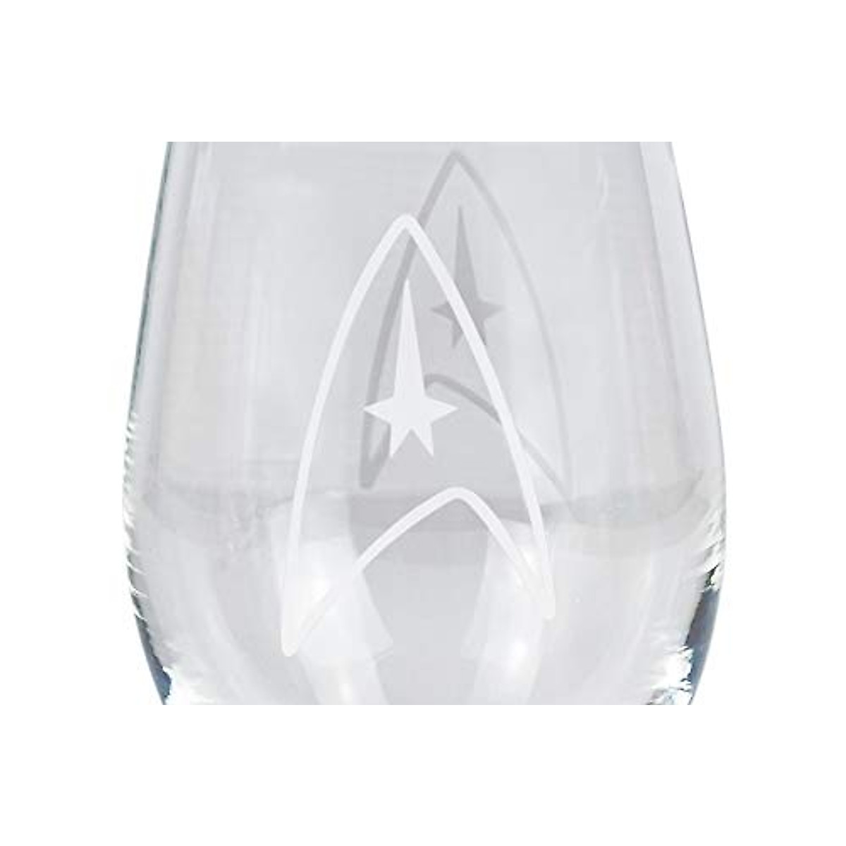 Toynk Star Trek Stemless Wine Glass Decorative Etched Command Emblem | Holds 20 Ounces