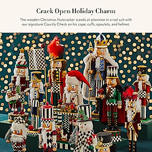 MACKENZIE-CHILDS Decorative Nutcracker Figurine, Wooden Nutcracker Christmas Home Decor, Christmas