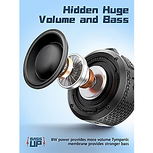 PEYOU IPX7 Waterproof Speaker, Bluetooth Shower Speaker 5.0 Waterproof with Suction Cup, Playtime RGB Lights, 360° Surround Sound Rich Bass for Outdoors, Mini Speaker for Beach/Hiking/Travel/Pool