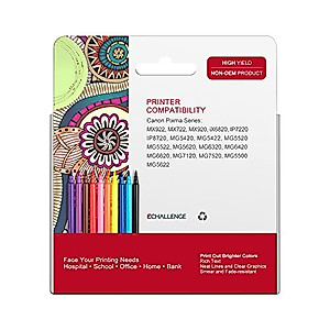 PGI-250XL CLI-251XL 5 Color Pack Compatible Replacement for Canon 250 251 Ink Cartridge to use with PIXMA MX922 MX920 IX6820 IP8720 MG5420 MG5520 MG6620 Printer (PGBK, Black, Cyan, Magenta, Yellow)