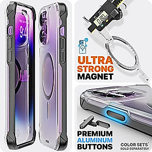 REBEL Phone Clear Case for iPhone 14 Pro Max [Frosted Series Gen-4] Strong MagSafe Compatible, Translucent, Matte Texture, Protective Shockproof Bumpers, Metal Buttons, 6.7 Inch 2023 (Frosted Black)
