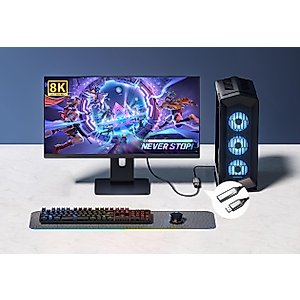 DisplayPort 1.4 to HDMI 2.1 Adapter 8K with HDR (DP 1.4 to HDMI 2.1) Display Port to HDMI Adapter 4k 120Hz up to 8K 60Hz with HDR Support for RTX 4090, RX 6900, Gaming PC, and More