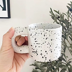 Ceramic Coffee Mug,Microwave & Dishwasher Safe Mug to Decorate,Tea Cup with Porcelain Fat Round Handle, 12oz, Modern,Simplicity Unique Style For Any Kitchen. (Inkjet)