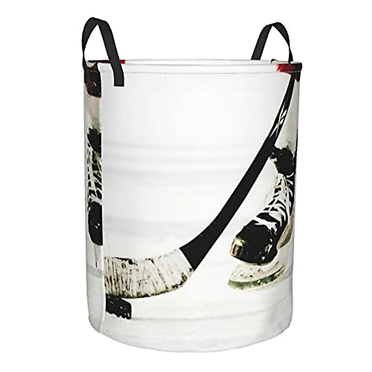 Laundry Hamper Round, Large Canvas Fabric Lightweight Storage Basket Toy Organizer Ice Hockey Pattern Dirty Clothes Collapsible Waterproof Dirty Clothes Hamper For Bedroom