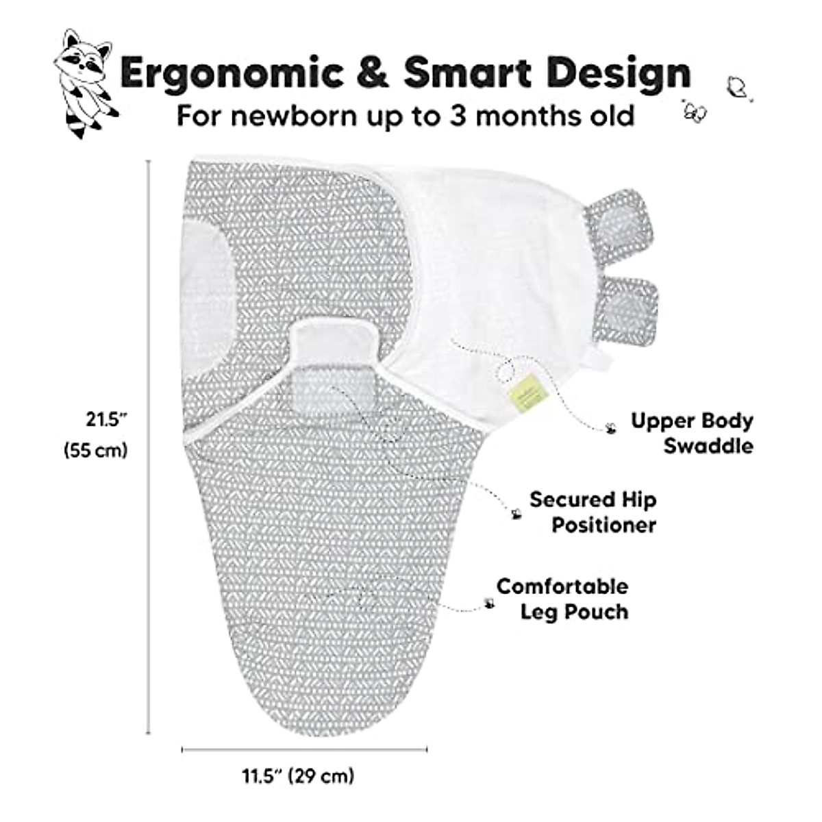 3-Pack Organic Baby Swaddle Sleep Sacks - Newborn Swaddle Sack - Ergonomic Baby Swaddles 0-3 Months - Baby Sleep Sack - Baby Swaddle Blanket Wrap - Baby Swaddle Sack - Baby Swaddle Wrap (Nordic)