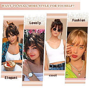 MORICA Clip in Bangs for Women 100% Human Hair Extensions Wispy Bangs Fringe with Temples Hairpieces Air Bangs Flat Bangs Clip Curved Bangs for Daily Wear