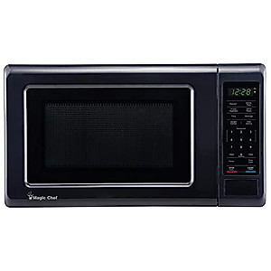 Magic Chef MC77MB Countertop Microwave Oven, Small Microwave for Compact Spaces, 700 Watts, 0.7 Cubic Feet, Black