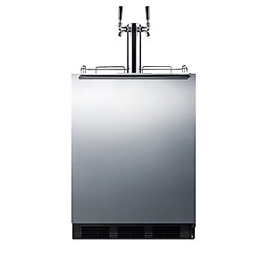 Summit 24 in Wide Built-In Kegerator, ADA Compliant Commercial - Built-in kegerator for use under ADA compliant counters with dual tap kit for two 1/6 kegs