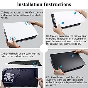 Gaming Console Faceplate Cover with Cat Grips for PS5 Disk Edition Skin Shell Skin Hard Protective Shell Blue