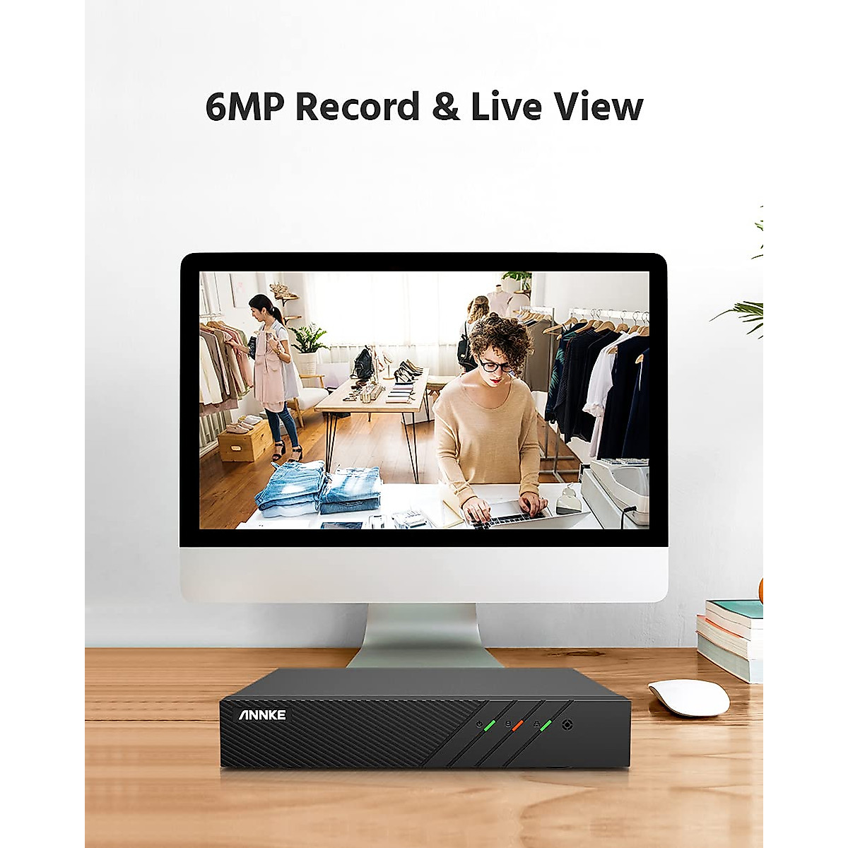 ANNKE 6MP PoE NVR with 2TB HDD Pre-Installed, H.265+ 8CH Surveillance Netword Video Recorder Supports Up to 8X 6MP/5MP/4MP/1080P IP Camera, 24/7 Recording, Power Over Ethernet, Easy Remote Access