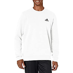 adidas Men's Essentials Fleece Sweatshirt, White/Black, X-Large