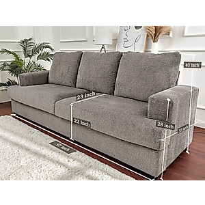 PaPaJet Sofa, Deep Seat Sofa-Contemporary Bouclé Sofa Couch, 3 Seater Sofa for Living Room-Oversized Sofa, Off-White Comfy Sofa