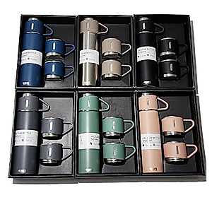 BT53 Stainless Steel 500 ML Vacuum Flask/Bottle/Thermos for Hot and Cold Drinks with Three Cups (Green)