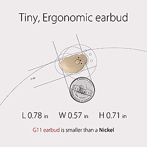 GoNovate G11 Bluetooth Earpiece Wireless Earbud Mini Invisible Headphone, 6 Hrs Playtime Magnetic USB Charger Smallest Headset Single Car Earphone with Mic for iPhone Samsung Galaxy (Beige-1 Piece)