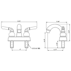 Dura Faucet DF-PL620C-SN RV Bathroom Sink Faucet - Smooth Turning 2-Lever (Brushed Satin Nickel)