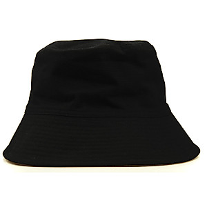 MUNULA Extra Large Bucket Hats XXL Hats for Men Big Head Oversized Cotton Reversible Unisex Fishing Hat 23.6"-25.6" Outdoor (Black/Khaki)