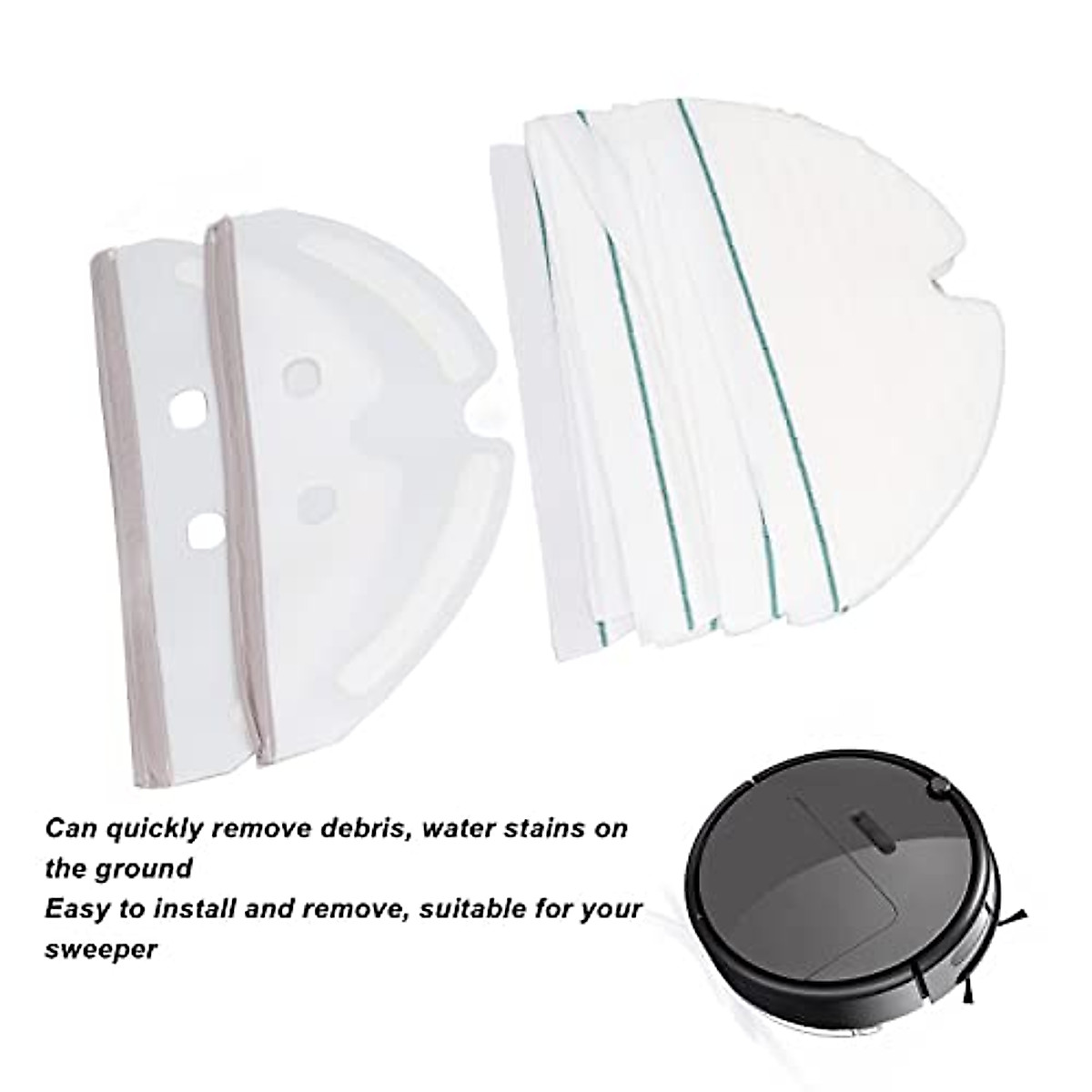 TOPINCN Sweeper Mop, Reusable Cloth Mop Pads Sweeping Robot Accessories Disposable Mop Cloth Holder Plate for Xiaomi Roborock S6 S5max E35 E2