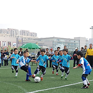 Odowalker 2 Pairs Kids Soccer Shin Guards & 2 Pairs Football Soccer Socks Perforated Breathable Pads Protector Calf Protective Gear Equipment for 5-15 Years Kids Boys Girls Children Teenagers