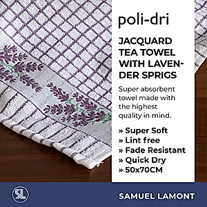 Samuel Lamont Poli Dri 100% Cotton Dish Towel - Lavender Sprigs