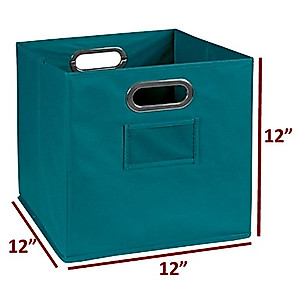 Cheer Home Storage Foldable Fabric Cube Storage Bin- Teal