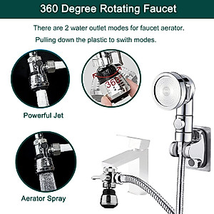 MOSELNY Sink Faucet Sprayer Attachment, Faucet Shower Sprayer with 59” Stainless Steel Hose for Hair Washing&Pet Shower for Bathroom Bathtub, Kitchen Faucet,Garden Tub,Utility Laundry Tub