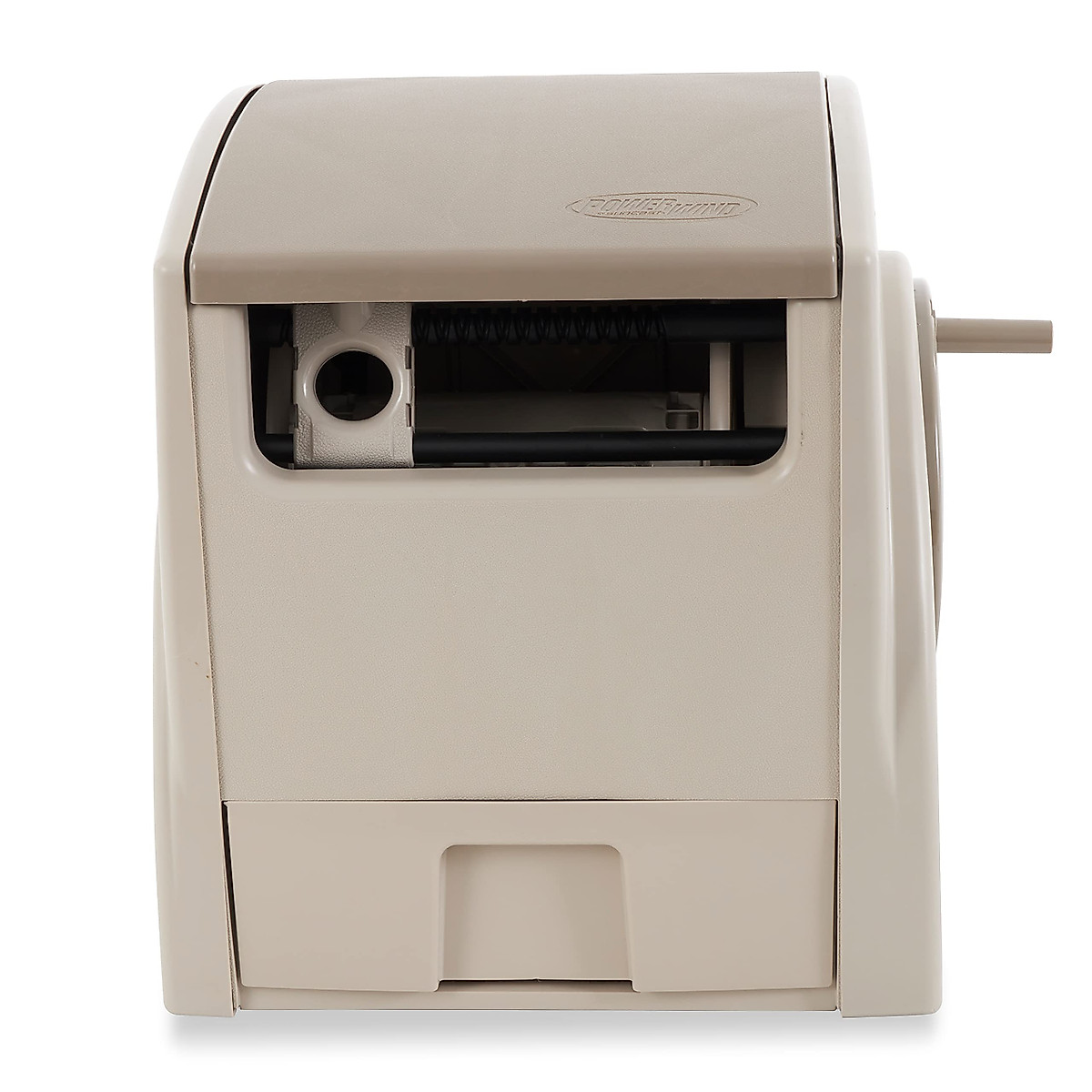 Suncast Automatic Rewind Garden Hose Reel, 100 ft. 5/8 in. Vinyl Hose Holder, Light Taupe