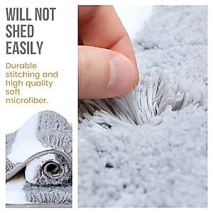 BLOOMTIDE Microfiber Luxury Bathroom Rugs Mat, 16"x24", Extra Soft, Absorbent Bath Rugs, Non-Slip, and Machine Washable Dry Bath Mats for Bathroom Floor, Tub and Shower, Grey