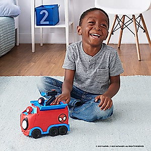 Marvel Spidey and His Amazing Friends Web Spinning Hauler - 8-Inch 3-in-1 Transforming Vehicle - Toys Featuring Your Friendly Neighborhood Spideys