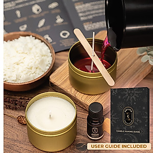Griime Complete Candle Making Kit – Candle Making Supplies for Adults & Kids – Scented Home Creations, Soy Wax, Dyes, Essential Oils, Cotton Wicks, Holders, Instructions – DIY Candle Making kit