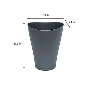 Rubbermaid Spa Works Vanity Wastebasket, Home/Bathroom/Office Use, Small 2.25 Gallon, Plastic, Gunmetal Blue
