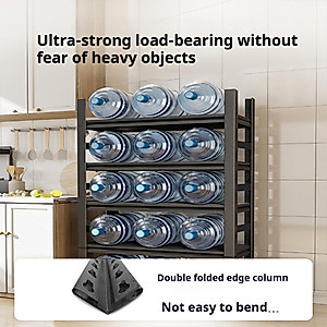 BEESTMUEBLE Kitchen Pantry Shelves, Large Capacity Storage Rack Heavy-Duty Shelving Unit, Pantry Spice Organizer, Kitchen Standing Shelf, 63” H × 15.7” D × 32” W, Black