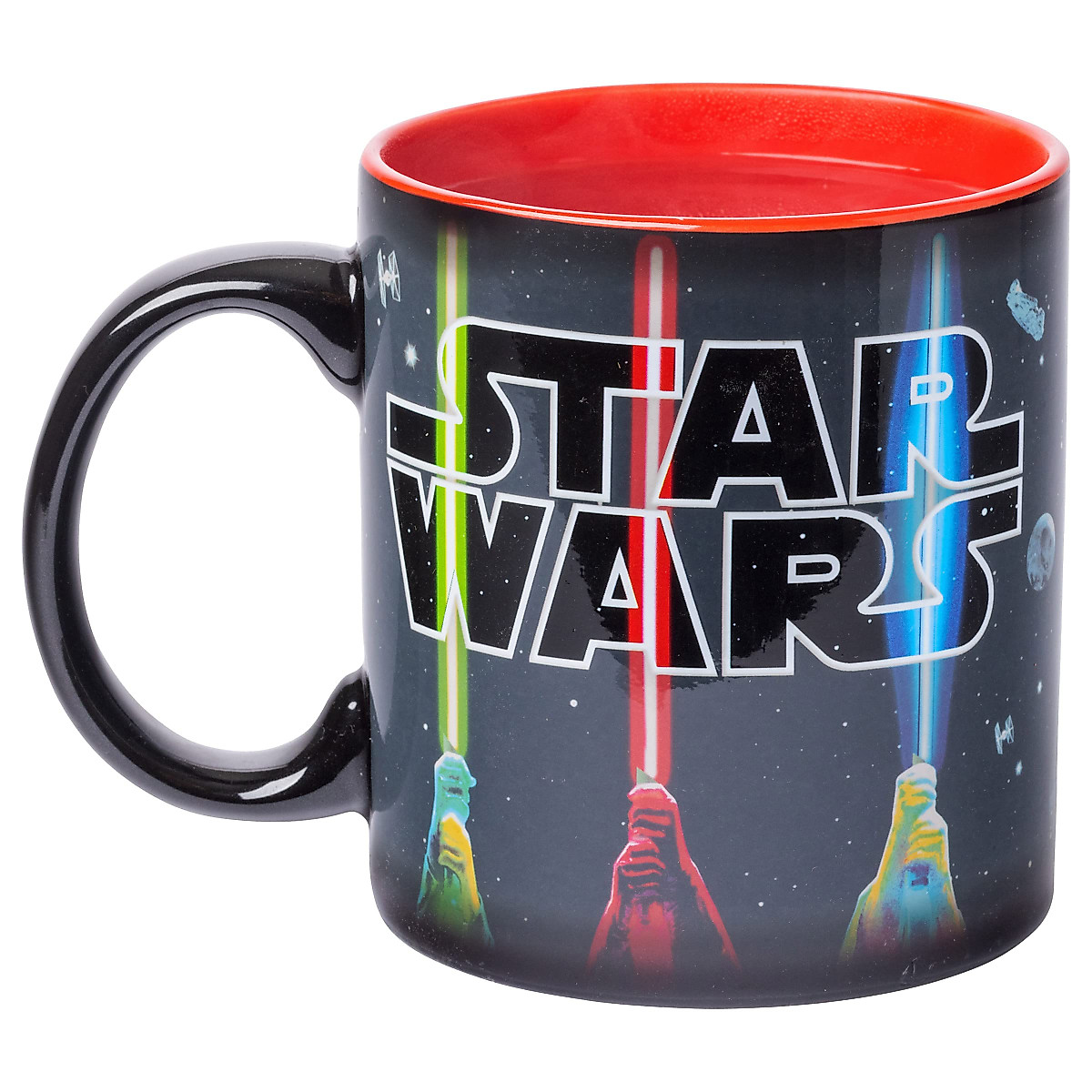 Silver Buffalo Star Wars Lightsaber Logo Heat Reveal Ceramic Coffee Mug, 20-Ounces