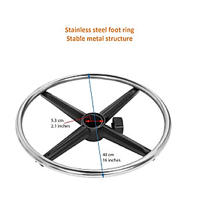Nazalus Metal Chrome Foot Rest Foot Ring 16 inches Diameter for Drafting Chair Office Stool