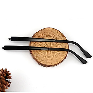 QYAJS 1 Pair TR90 Bright Black Glasses Replacement Glasses Replacement Temple Eyeglasses Arms Legs Screws and 3-in-1 Screwdriver (Single Straight Teeth 8mm)