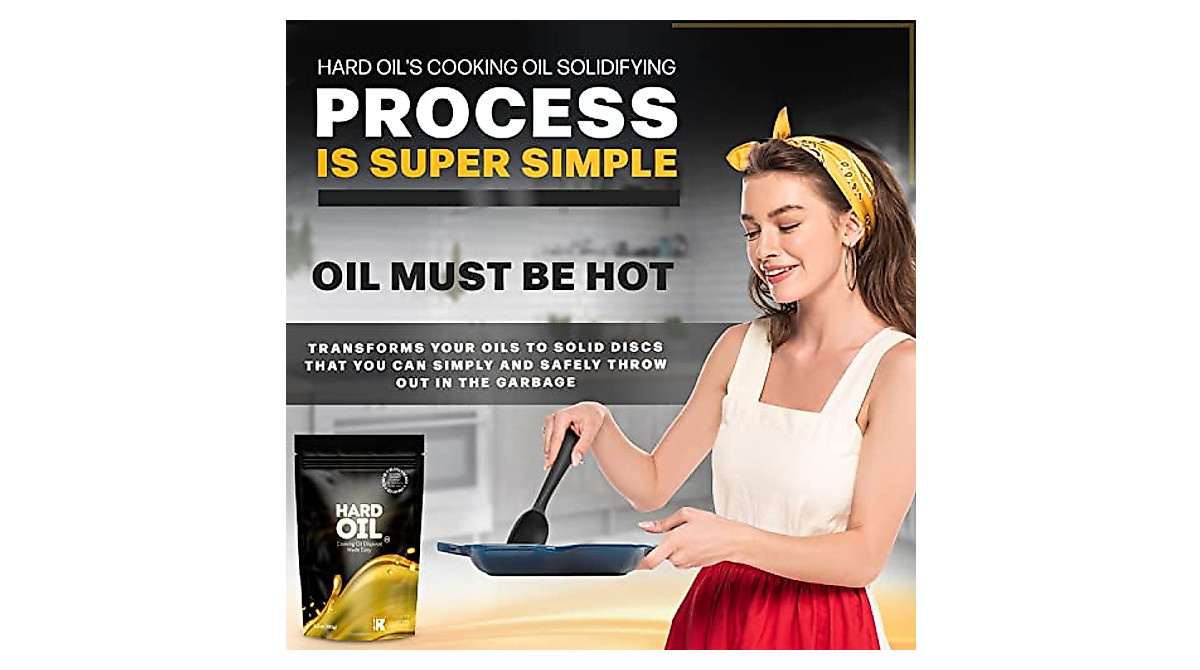 HARD OIL Cooking Oil Solidifier - Hardens Up to 18 Cups | Eco-Friendly