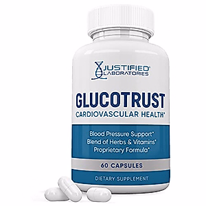 Glucotrust Advanced Formula 620MG Formula All Natural Cardiovascular Support Supplement Pills 60 Capsules