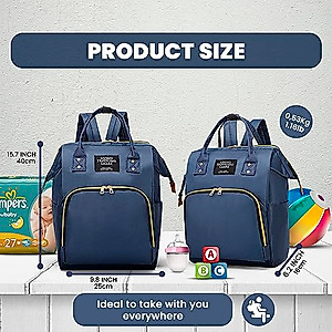 CRAWL Diaper Backpack, Bag, Waterproof Backpack, Back Pack, Red, Blue, Pink, Multicolored, Backpack (Blue)