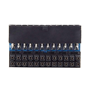 JSER ATX 24Pin Female to 24pin Male 90 Degree Power Adapter Compatible for Mainboard Motherboard Desktops PC Supply