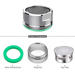 BOETOADG 4PCS Faucet Aerator, 2 Packs of Aerator Filter Replacement Parts, With Brass Housing 15/16 Inch 24mm External Thread Aerator Faucet Filter, With Gasket, For Kitchen and Bathroom